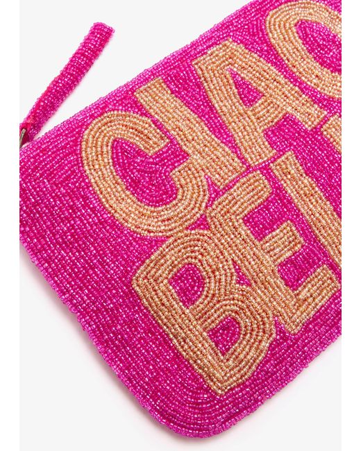The Jacksons Ciao Bella Beaded Clutch in Pink | Lyst