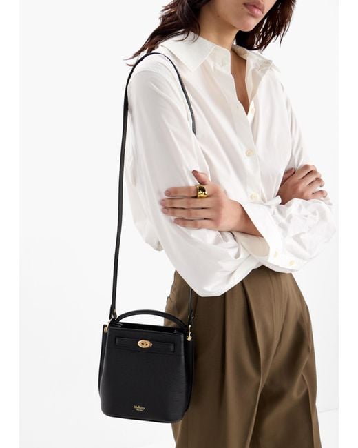 Mulberry Mini Islington Bucket Bag in Black | Lyst