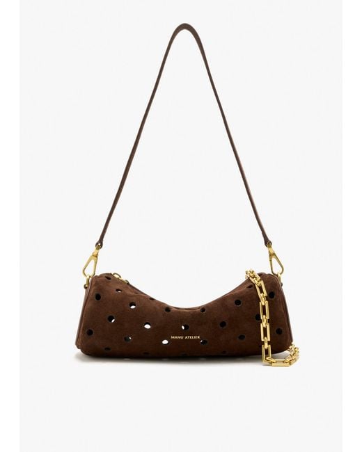 MANU Atelier Mini Cylinder Shoulder Bag in Brown | Lyst