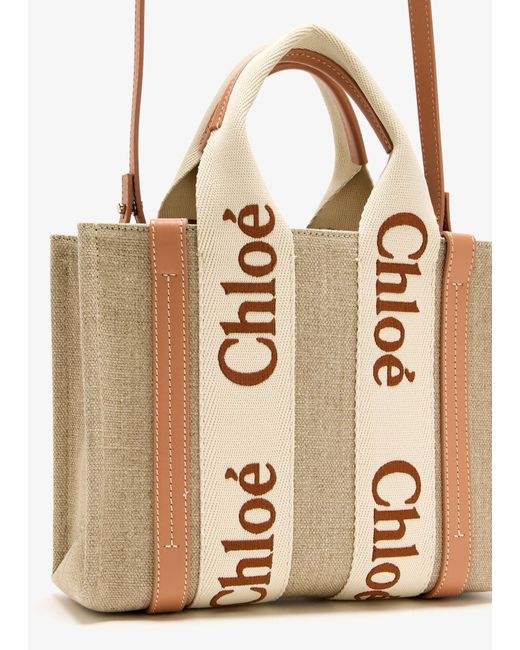 Chloé Woody Small Tote Bag in Natural | Lyst
