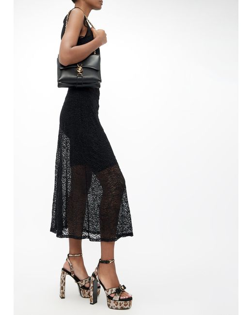 Versace Gianni Ribbon Leopard Sandals in White | Lyst