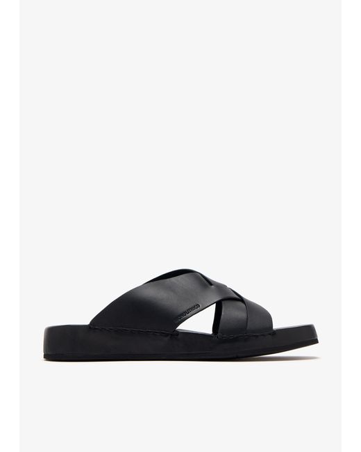 MONOLITHICO Intreccio Sandals in Black for Men | Lyst