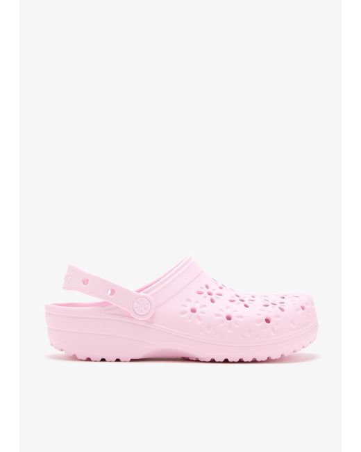 Crocs™ Floral Cut-Out Clogs in Pink | Lyst