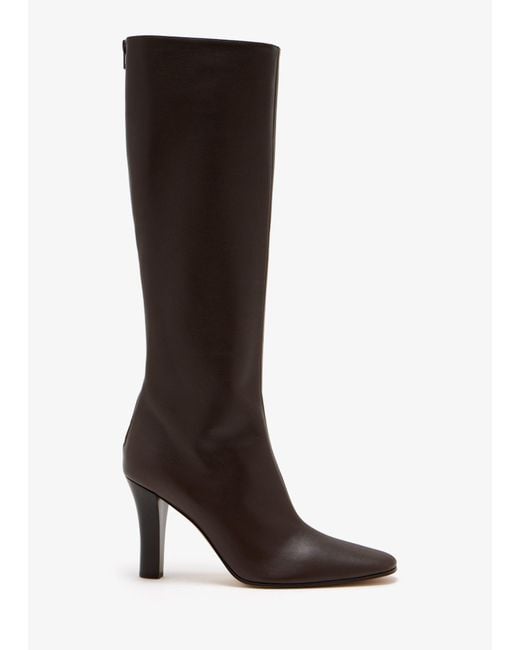 The Row Mona Knee Boots in Brown | Lyst
