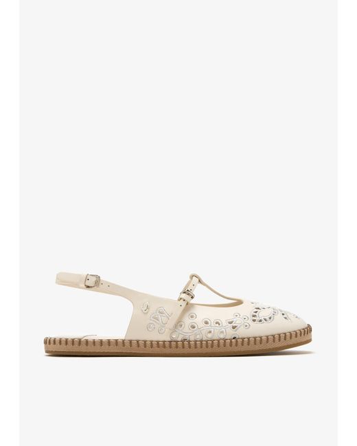 Jimmy Choo Amiee Flat Espadrilles in White | Lyst