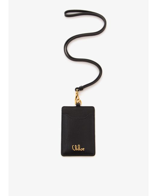 Chloé Iconic Badge Holder in White | Lyst