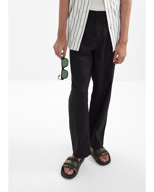 Versace Logo Slides in White for Men | Lyst