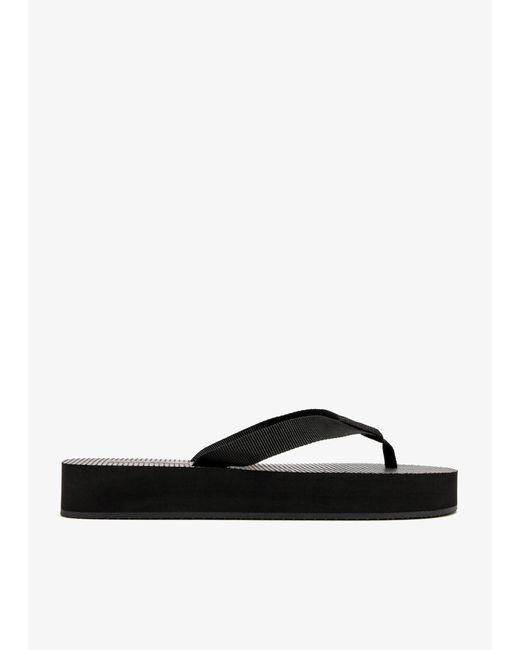 The Row Dune Flatform Flip Flops in Black | Lyst