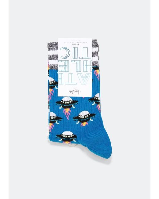 Happy Socks Athletic Ufo 3/4 Crew Socks in Blue for Men | Lyst