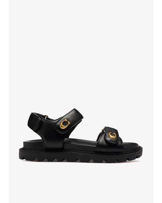 COACH Brynn Sandals in Black | Lyst