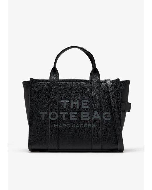 Marc Jacobs The Leather Medium Tote Bag in Black | Lyst