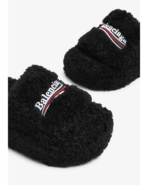 Balenciaga Political Platform Slides in Black | Lyst