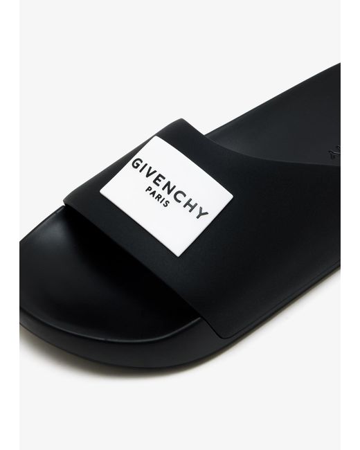 Givenchy Label Slides in White | Lyst