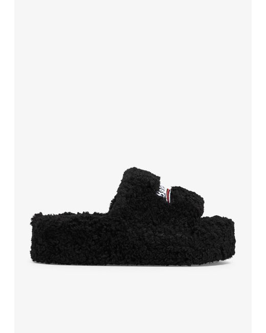 Balenciaga Political Platform Slides in Black | Lyst