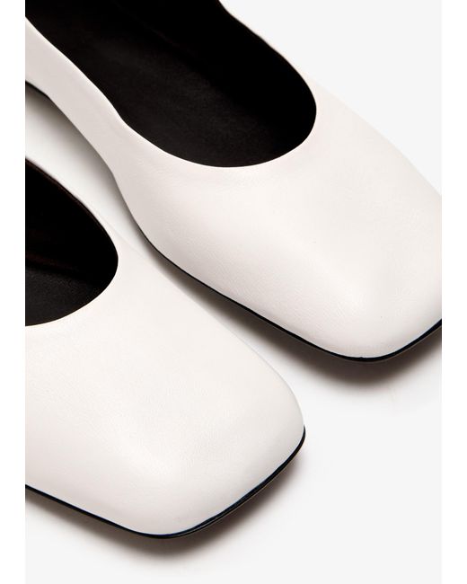 The Row Square Ballet Flats in White | Lyst