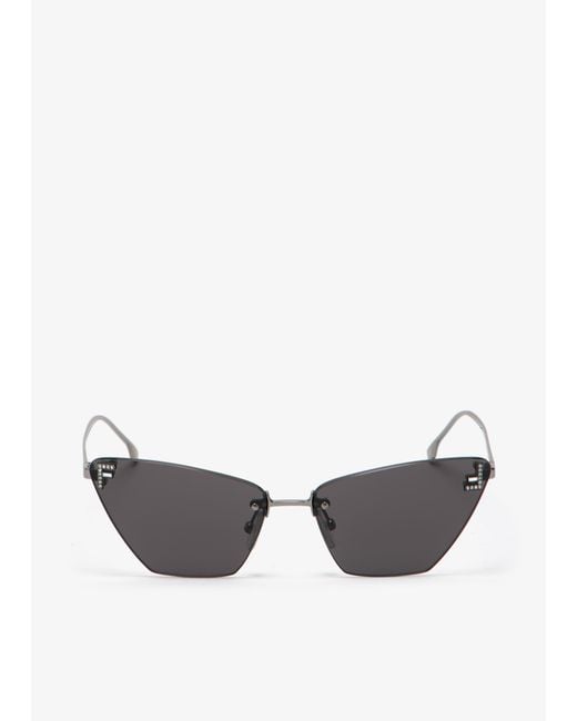 Fendi First Crystal Cat Eye Sunglasses in Gray | Lyst