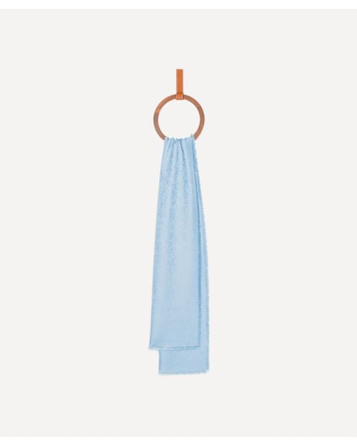 Loewe Women's Silk-wool Scarf in Blue | Lyst UK