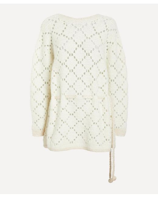 Isabel Marant Merida Wool-Mohair Crochet Dress in White | Lyst UK
