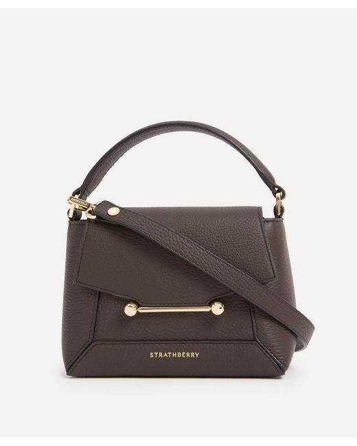 Strathberry Mosaic Nano Top Handle Bag in Brown | Lyst UK