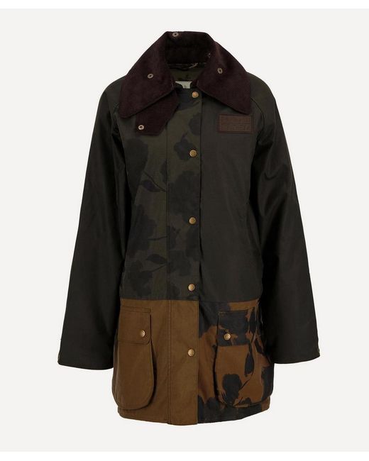 Barbour X Erdem Beauflower Waxed Jacket in Black | Lyst UK
