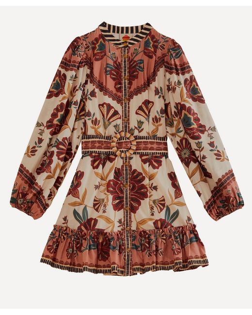 FARM Rio Riad Mini Dress in Brown | Lyst