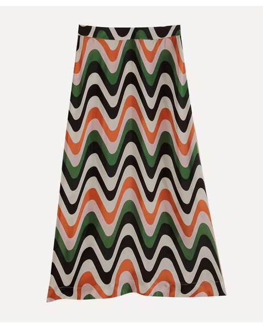 FARM Rio Wave Gradient Multicolour Midi Skirt | Lyst