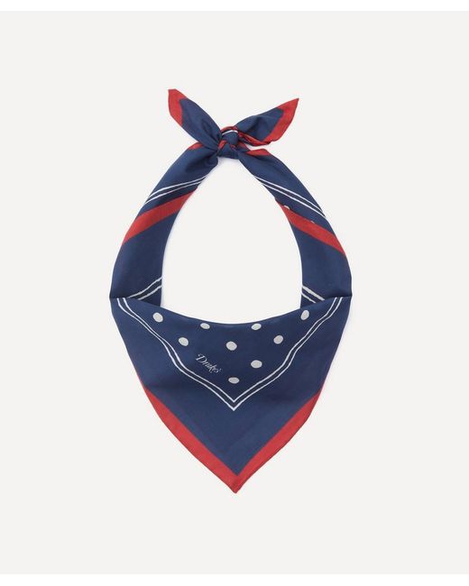 Drake's Polka Dot Bandana in Blue for Men | Lyst UK