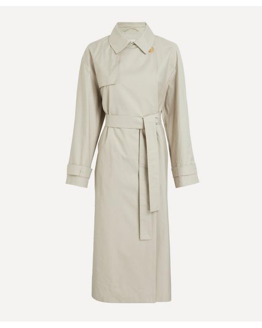 Max Mara Stretch Cotton Canvas Raincoat in Natural | Lyst