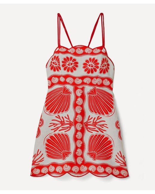 FARM Rio Ainika Shell Mini Dress in Red | Lyst