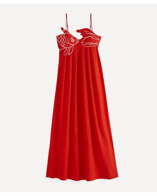 FARM Rio Fish Top Maxi Dress in Red | Lyst