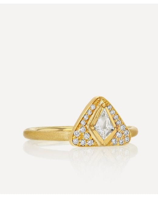 Brooke Gregson 18Ct Pyramid Kite Diamond Ring in Metallic | Lyst