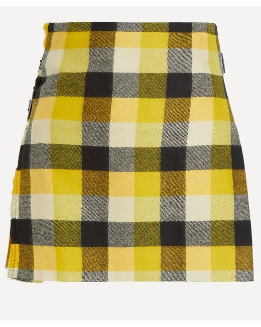 Vivienne Westwood Plaid Mini Kilt in Yellow | Lyst UK