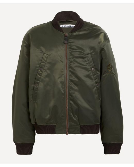 Acne Studios Bomber Jacket Logogram in Green for Men | Lyst