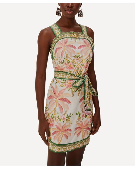 FARM Rio Off- Palm Dream Angled Mini Dress in White | Lyst
