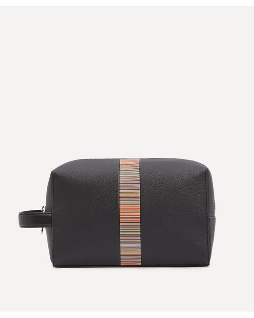 Paul Smith Signature Stripe Leather Wash Bag Luxury in Gray for Men | Lyst