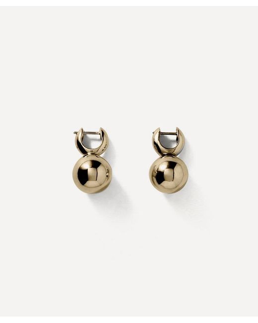 Annika Inez 14Ct-Plated Pivot Sphere Hoop Earrings in White | Lyst