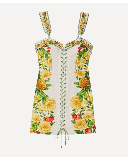 FARM Rio Off- Picnic Flowers Mini Dress in Yellow | Lyst UK