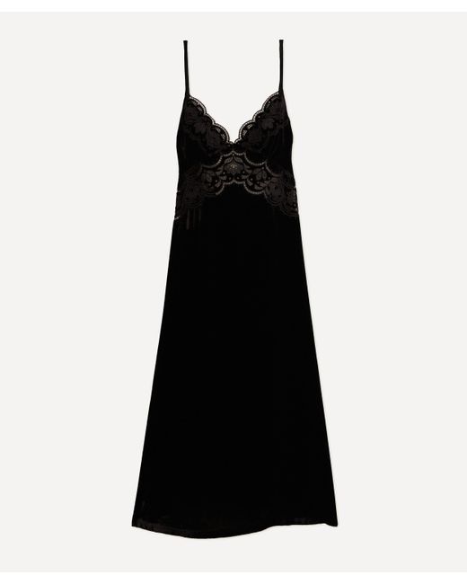 FARM Rio Richelieu Velvet Slip Dress in Black | Lyst Canada
