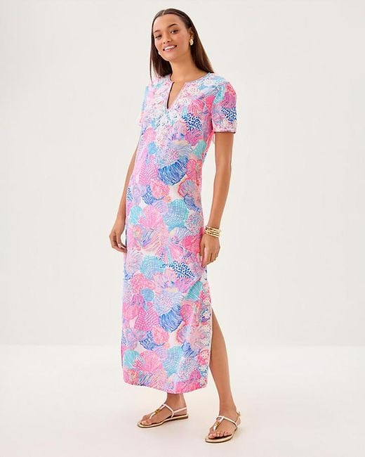 Lilly Pulitzer Ariella Linen Maxi Dress in White | Lyst