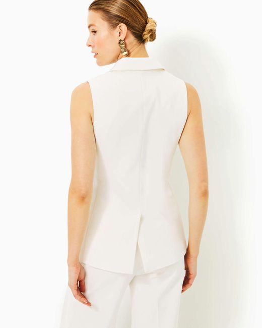 Lilly Pulitzer Eudora Vest in White | Lyst