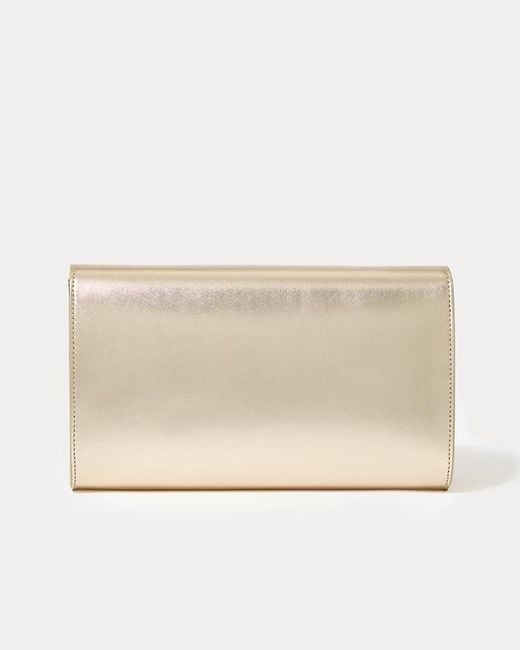 Lilly Pulitzer Brit Leather Logo Clutch in Natural | Lyst