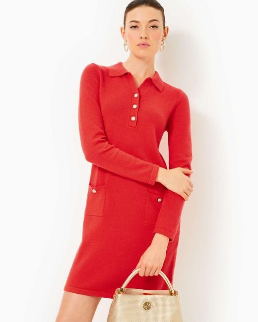 Lilly Pulitzer Adalena Sweater Dress in Red | Lyst