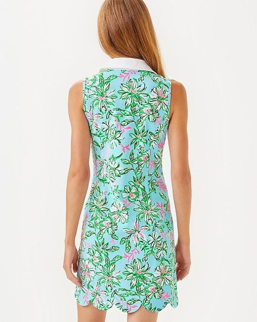 Lilly Pulitzer Upf 50+ Luxletic Kathy Scallop Dress in Green | Lyst