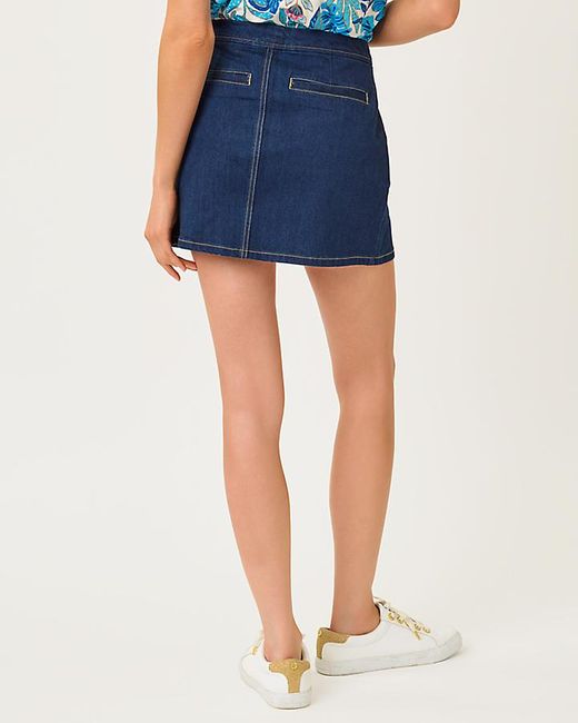 Lilly Pulitzer Colette Stretch Denim Skirt in Blue | Lyst