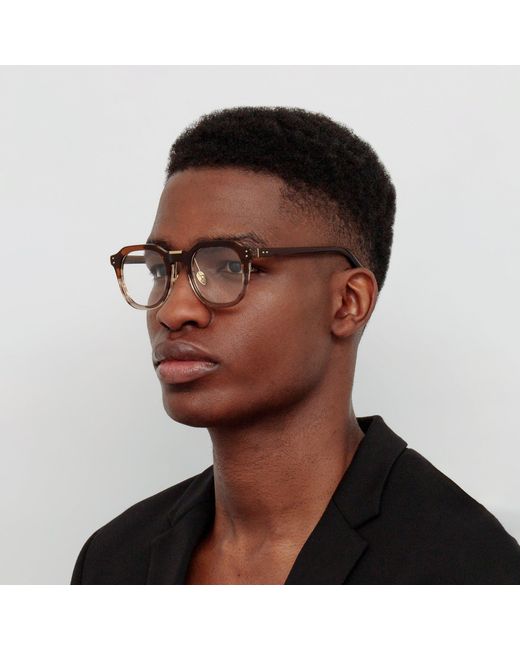 Linda Farrow Men's Fletcher Angular Optical Frame in Brown for Men | Lyst