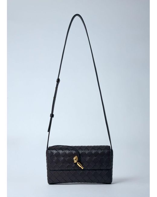 Bottega Veneta Crossbody Andiamo Bag in Blue | Lyst