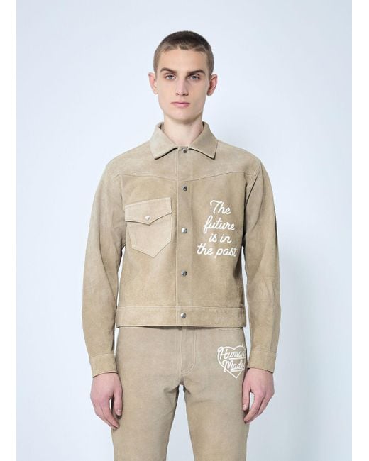 Human Made Suede Jacket in Natural for Men | Lyst