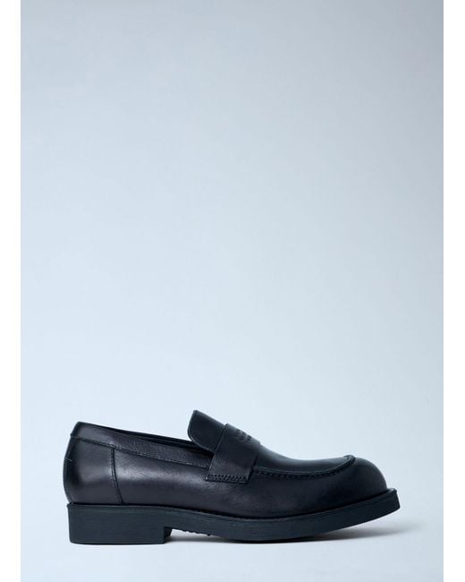 MM6 by Maison Margiela Leather Penny Loafers in Blue for Men | Lyst UK