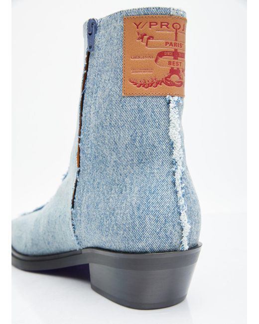 Y. Project Denim Ankle Boots in Blue for Men | Lyst