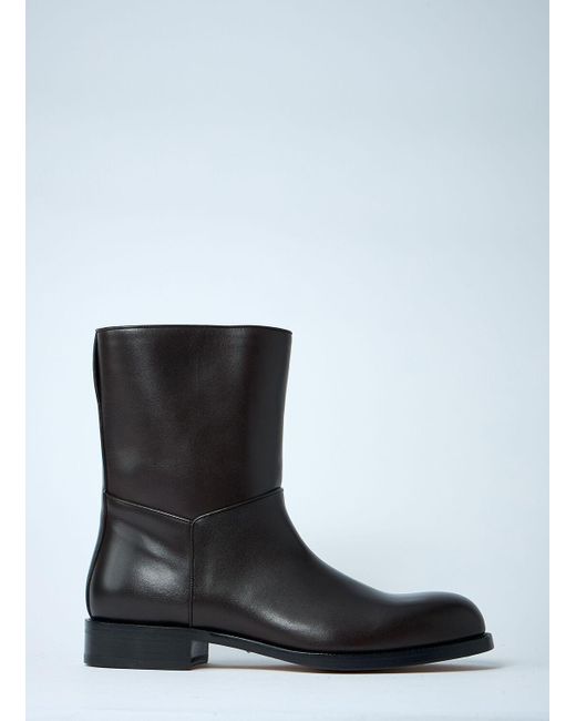 The Row Leather Nobilis Boots in Black for Men | Lyst